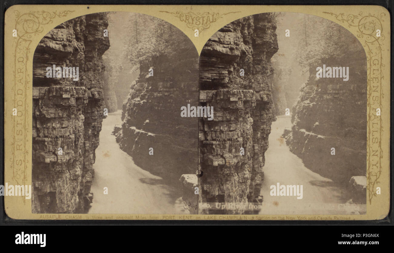 339 Up river from Table Rock, Ausable (Au Sable) Chasm, by Stoddard ...