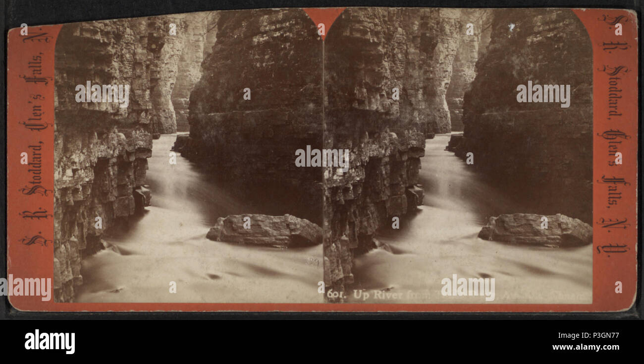 339 Up river from Table Rock, Ausable (Au Sable) Chasm, by Stoddard ...