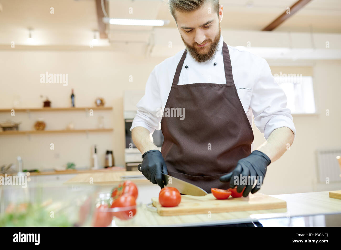 Professional Chef Cooking in Restaurant Stock Photo - Alamy