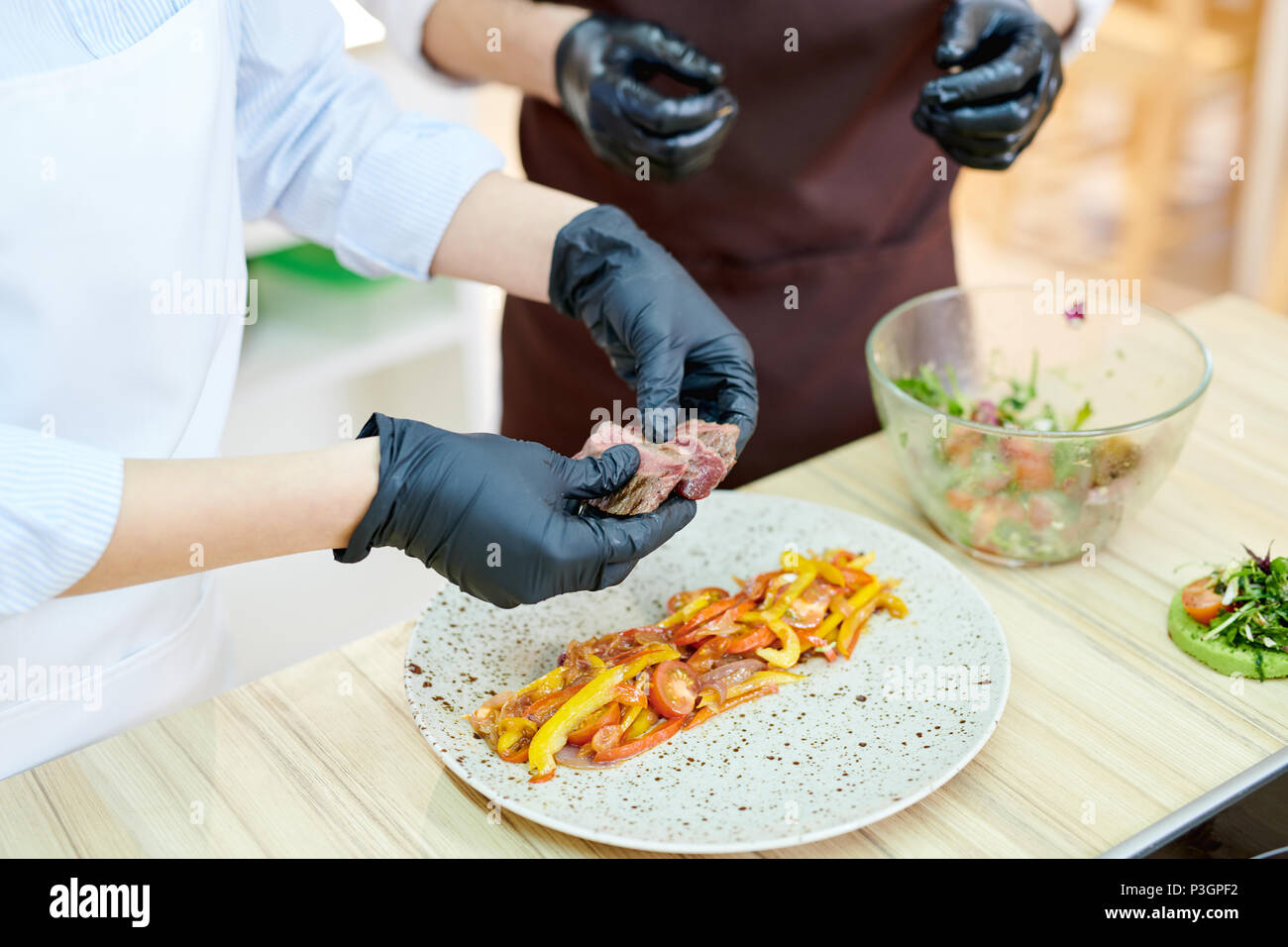 Chefs Plating Dish Stock Photo - Alamy