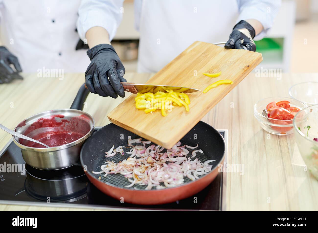 Chef Cooking Vegetables Stock Photo - Alamy