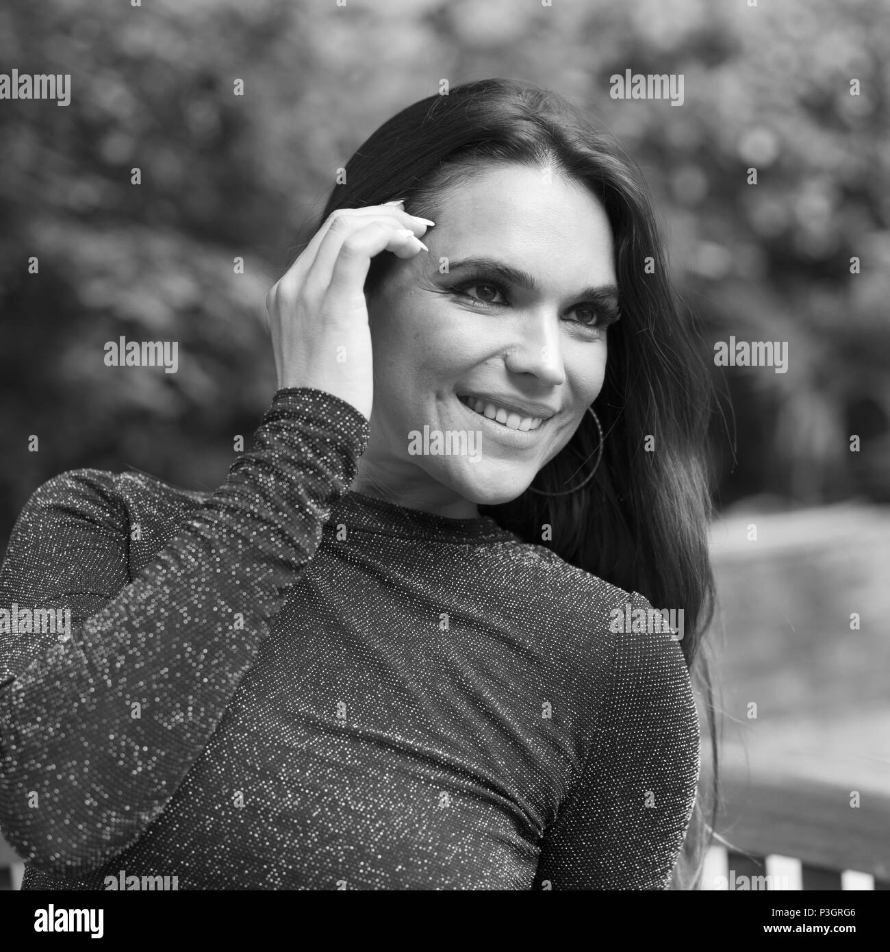 La Dama (Damaris Abad Anselmo) during a portrait session in Madrid ...
