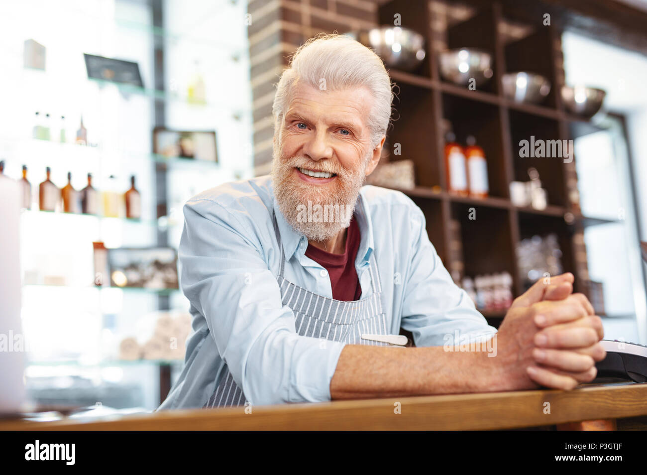 Mature bearded man posing hi-res stock photography and images - Alamy