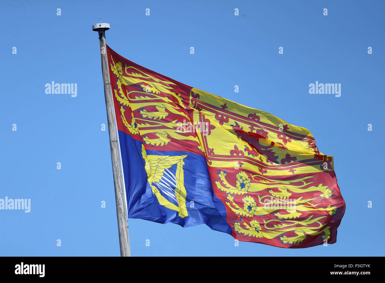 The Royal Standard flying above Windsor Castle before the annual Order ...