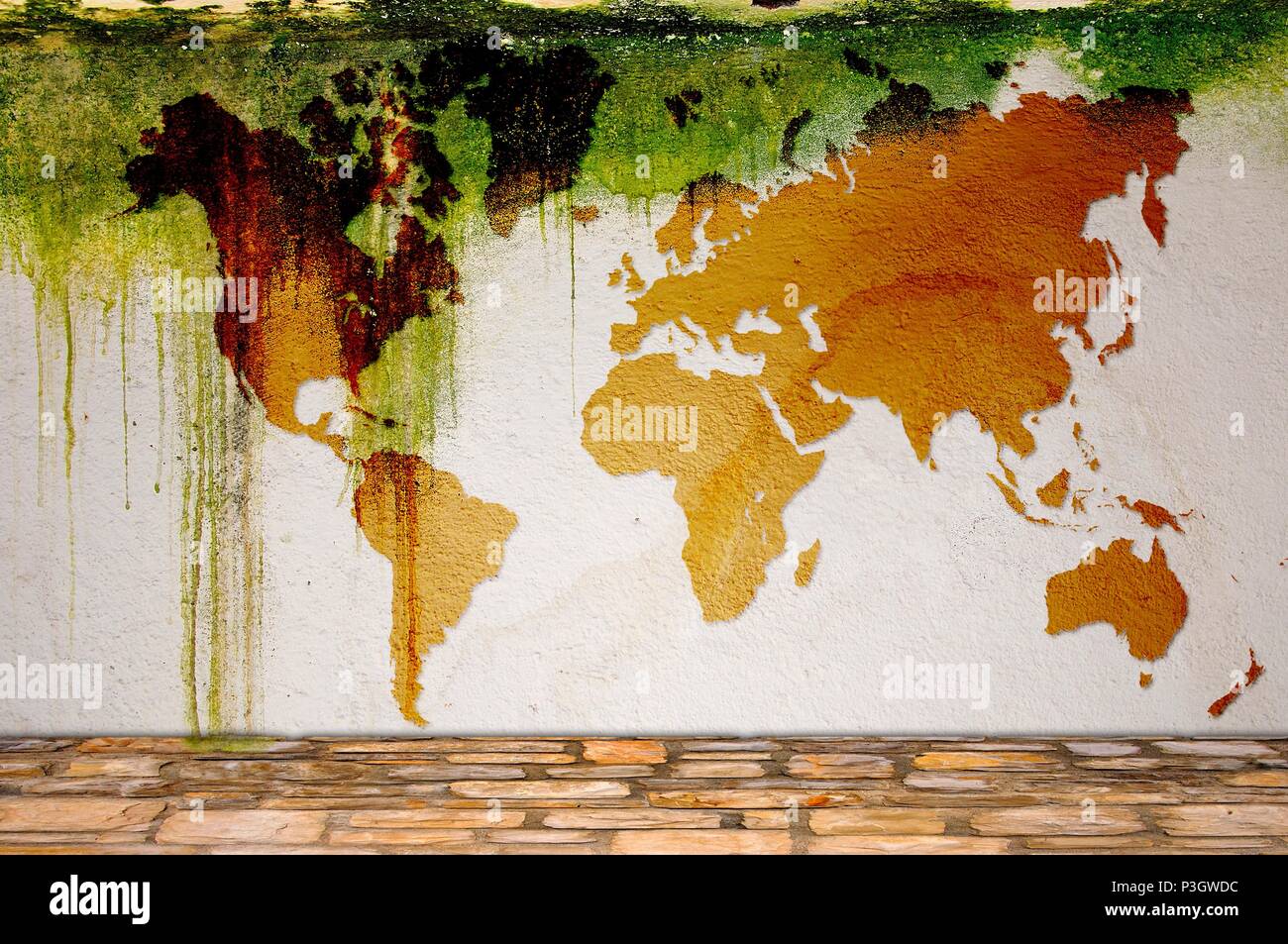 Orange world map hi-res stock photography and images - Alamy