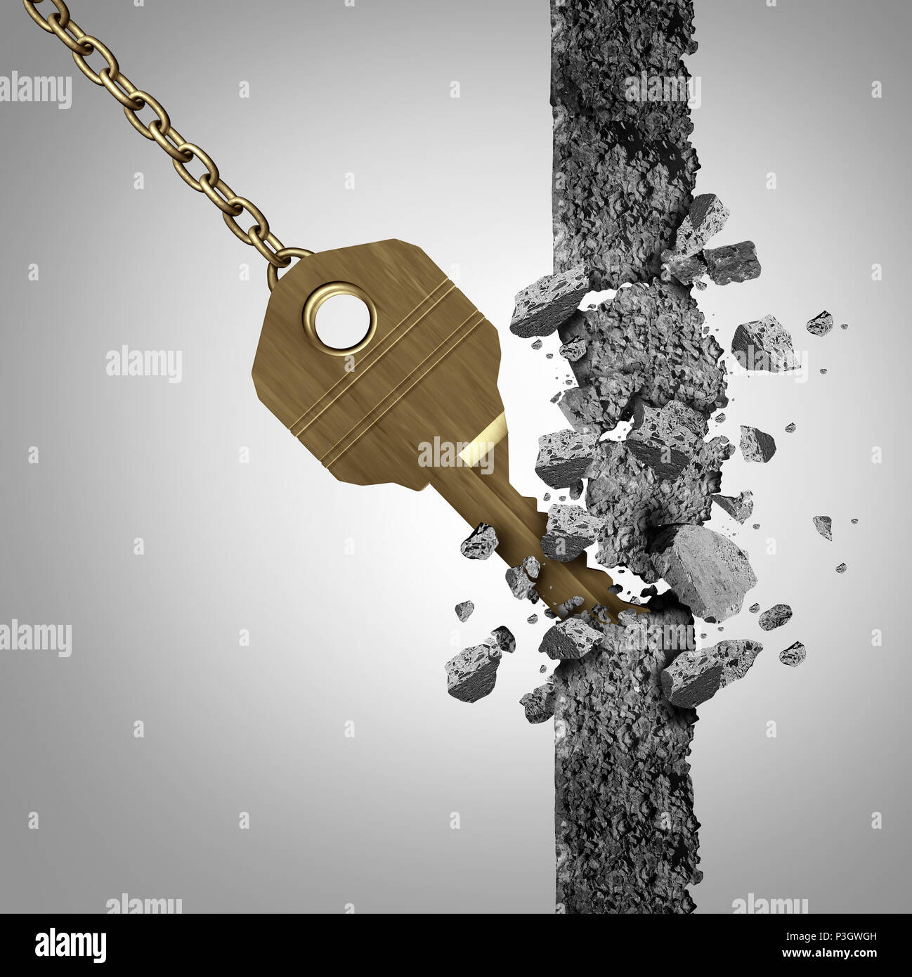 Key discovery business breakthrough success concept as an opening tool ...