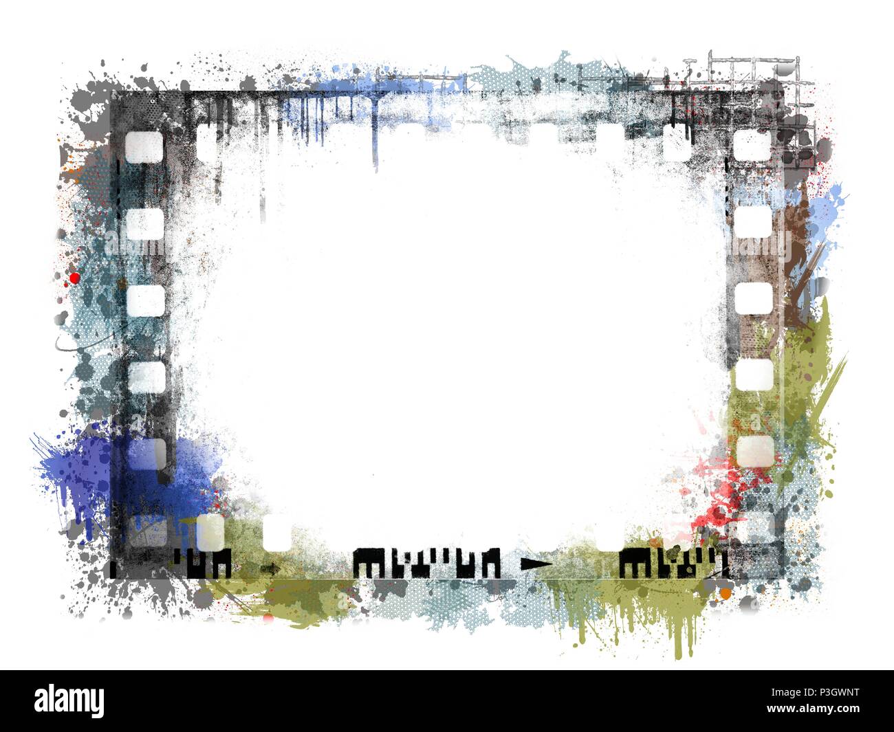 Grunge dripping film strip frame Stock Photo - Alamy