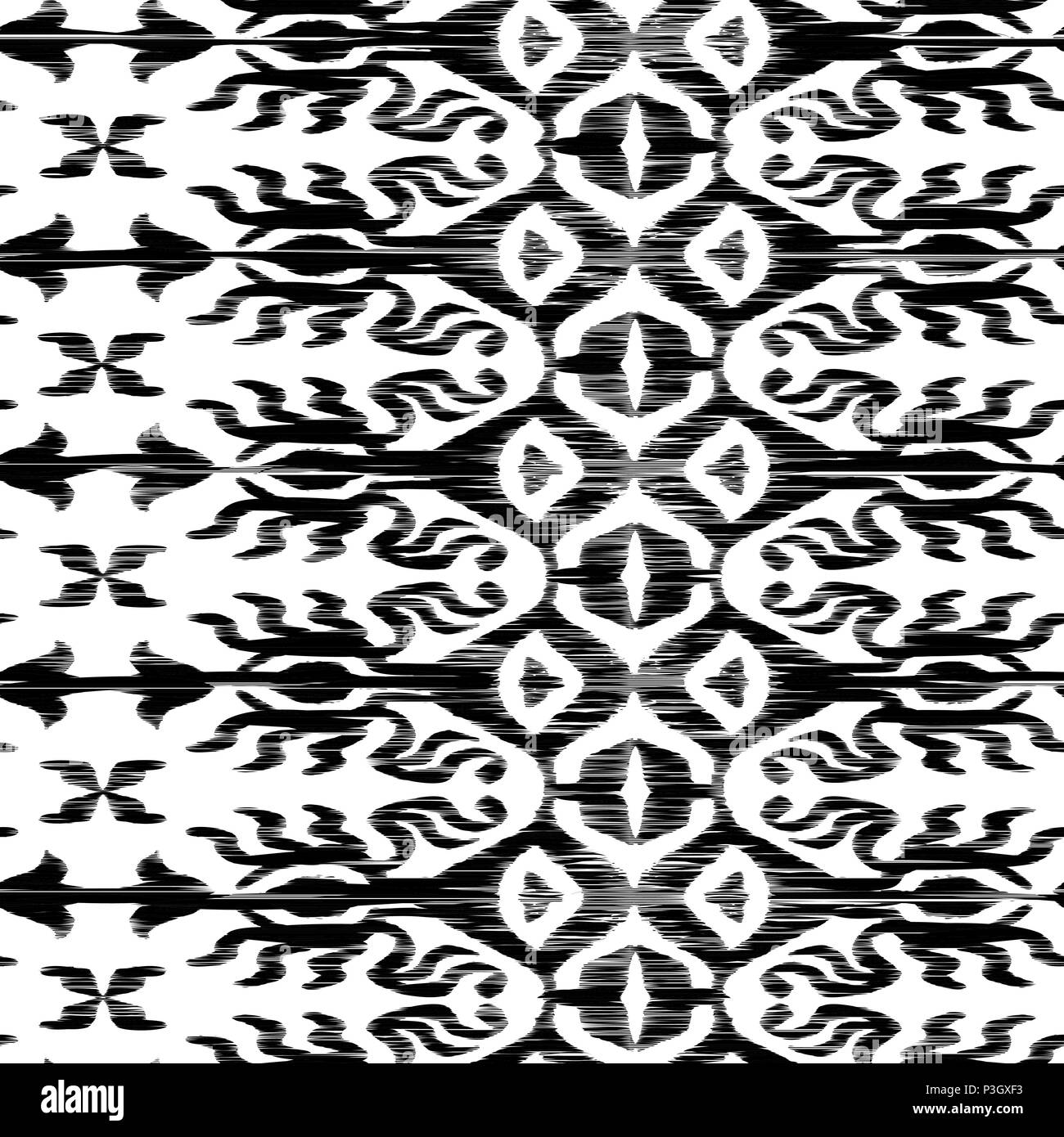 Ikat Pattern Black And White