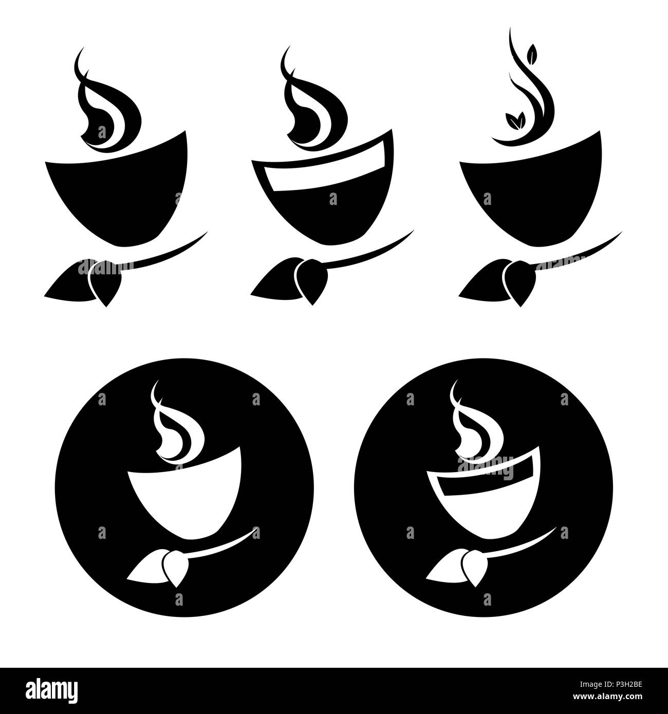 Coffee logotype. Stylized coffee cup icon. Vector illustration Stock ...