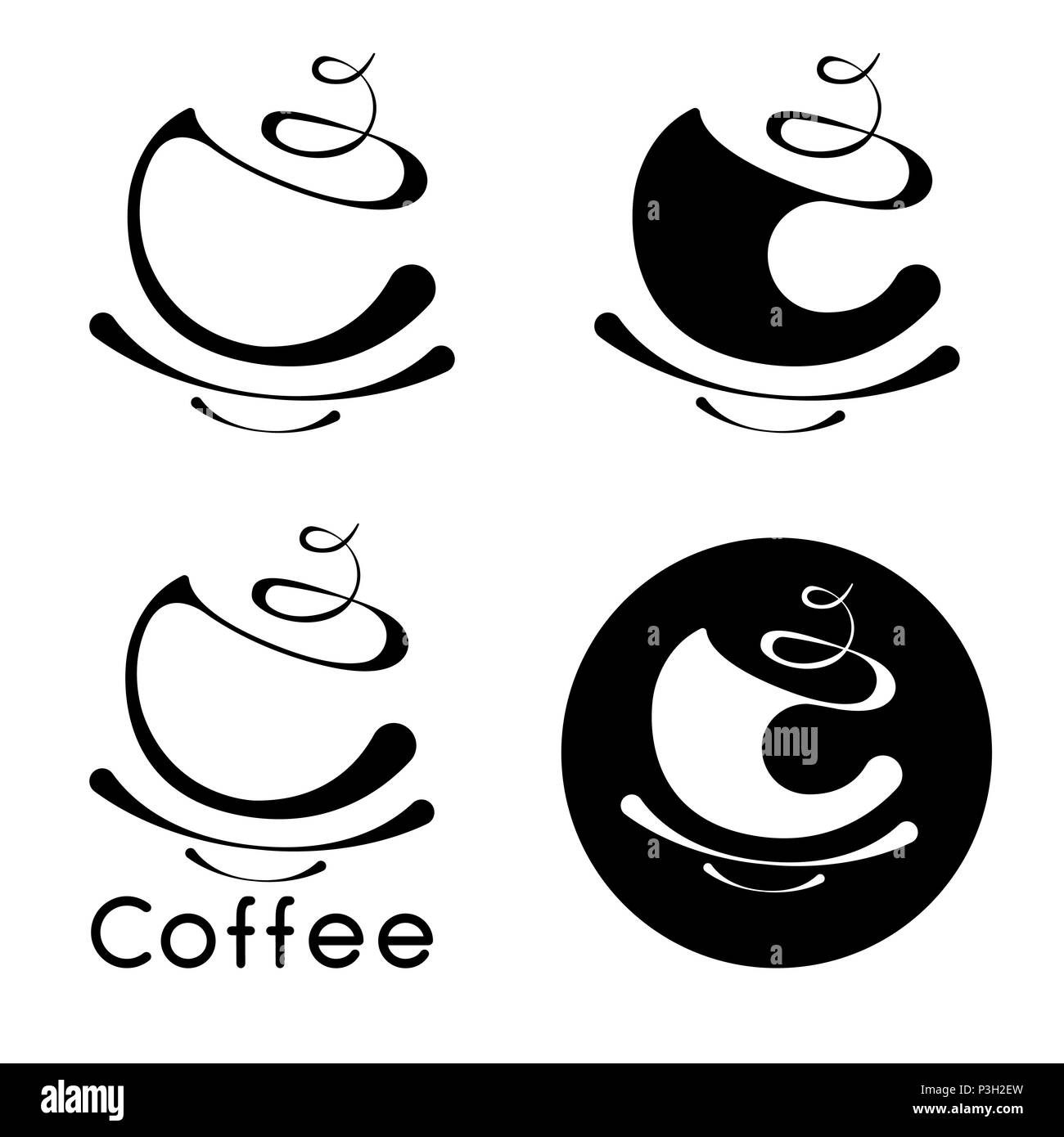 Coffee logotype. Stylized coffee cup icon. Vector illustration Stock ...