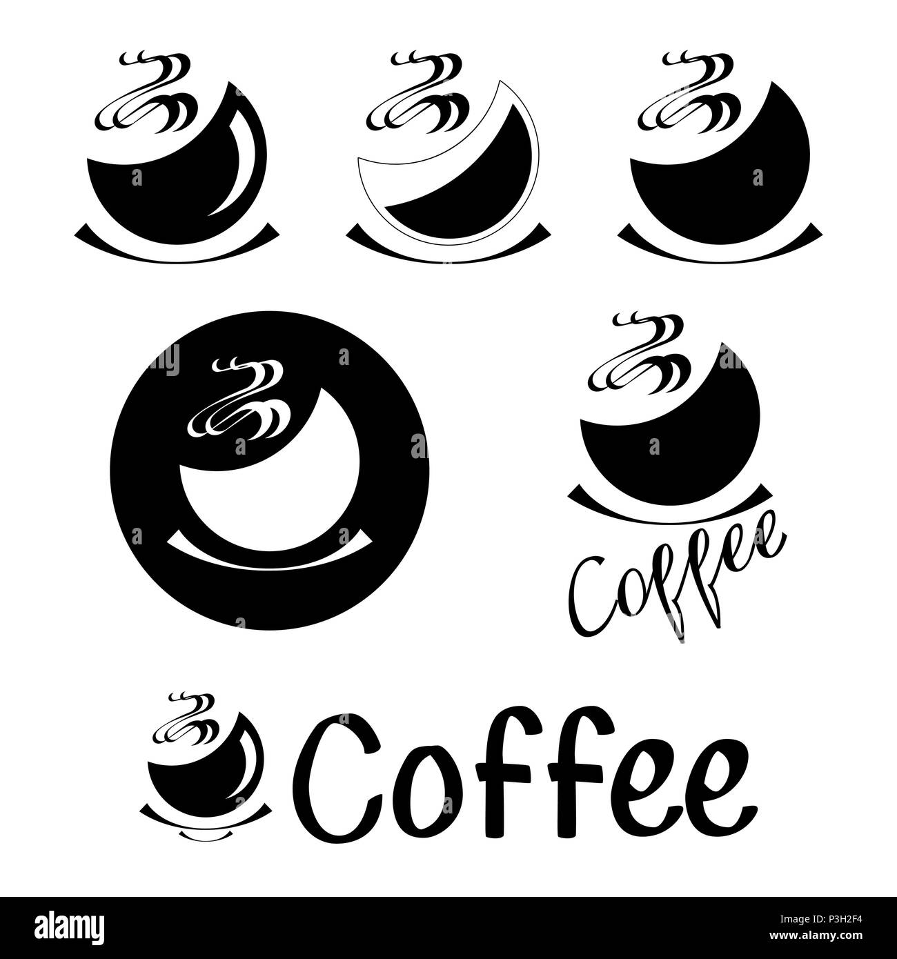 Coffee logotype. Stylized coffee cup icon. Vector illustration Stock ...