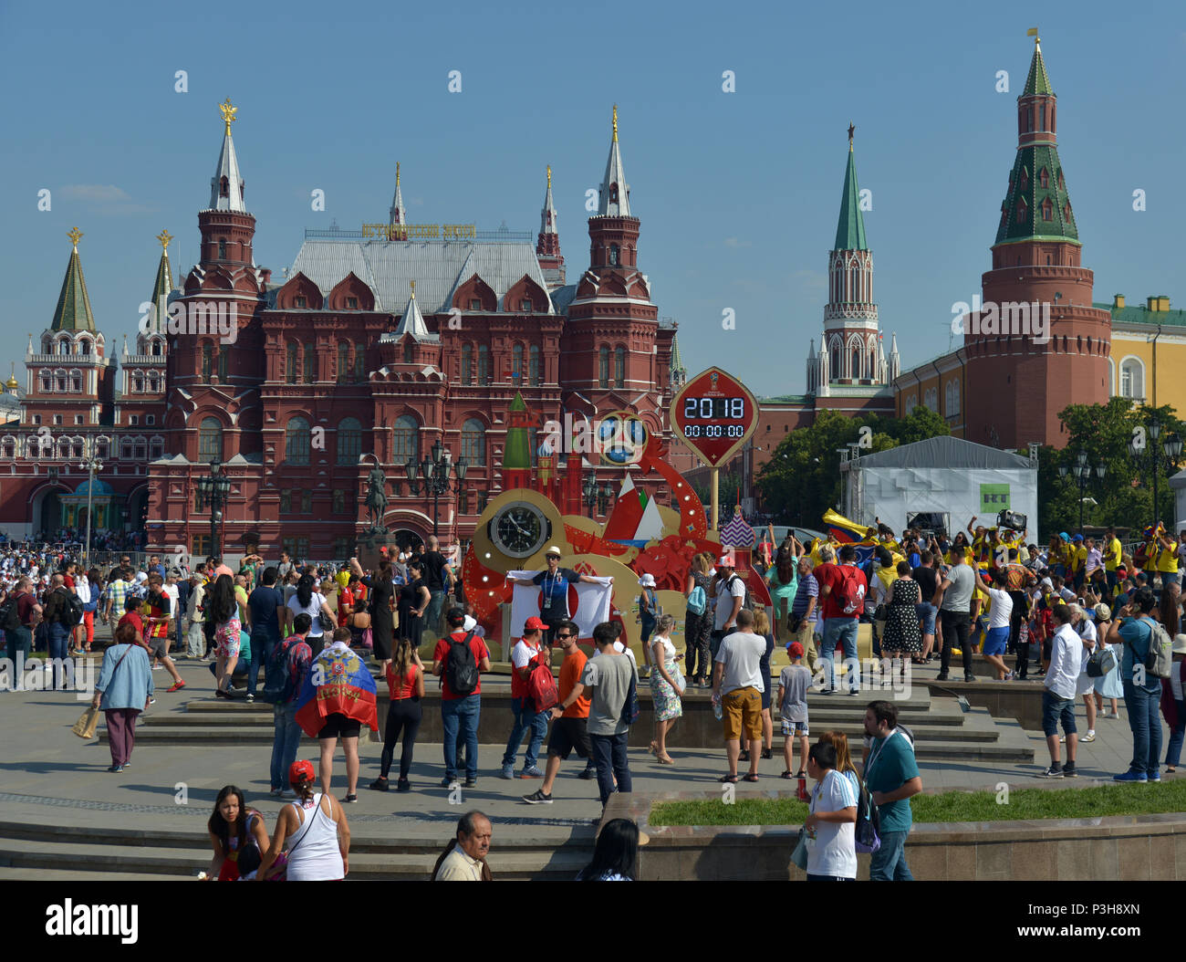 Moscow - Russia June 18, 2018, fans of various nationalities, making ...