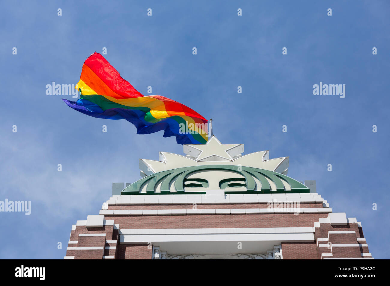 Seattle, Washington: Starbucks marks LGBTQ Pride month with the raising ...