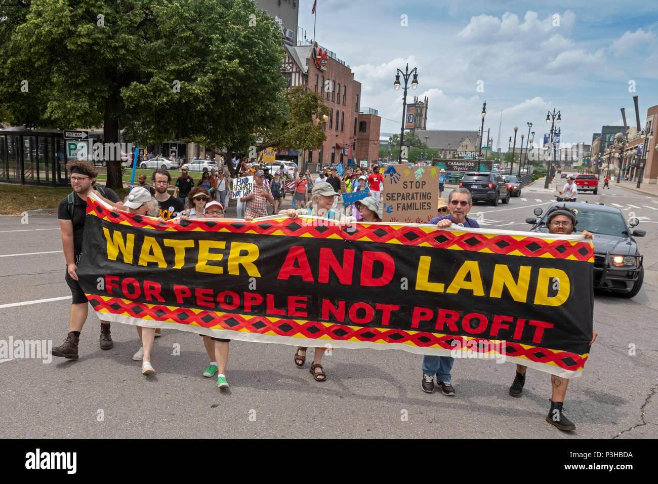Detroit, Michigan USA - 18 June 2018 - Several hundred people rallied ...