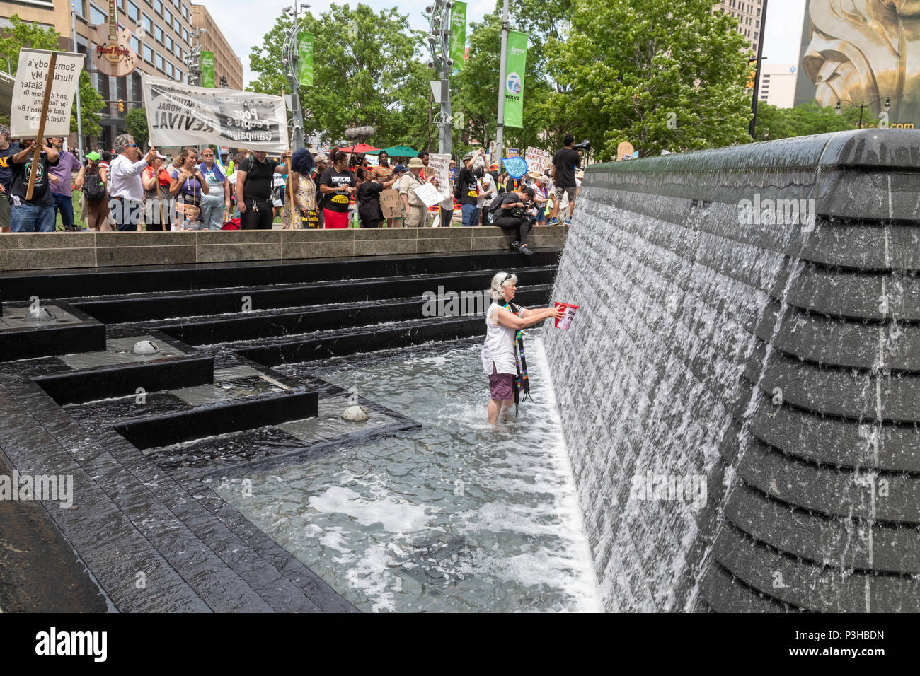 Detroit, Michigan USA - 18 June 2018 - Several hundred people rallied ...