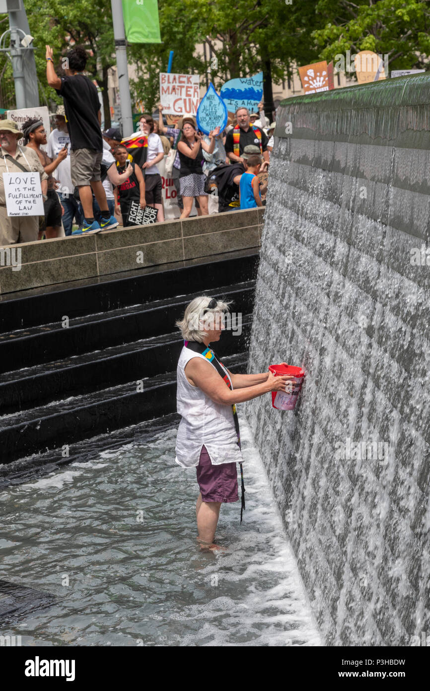 Detroit, Michigan USA - 18 June 2018 - Several hundred people rallied ...