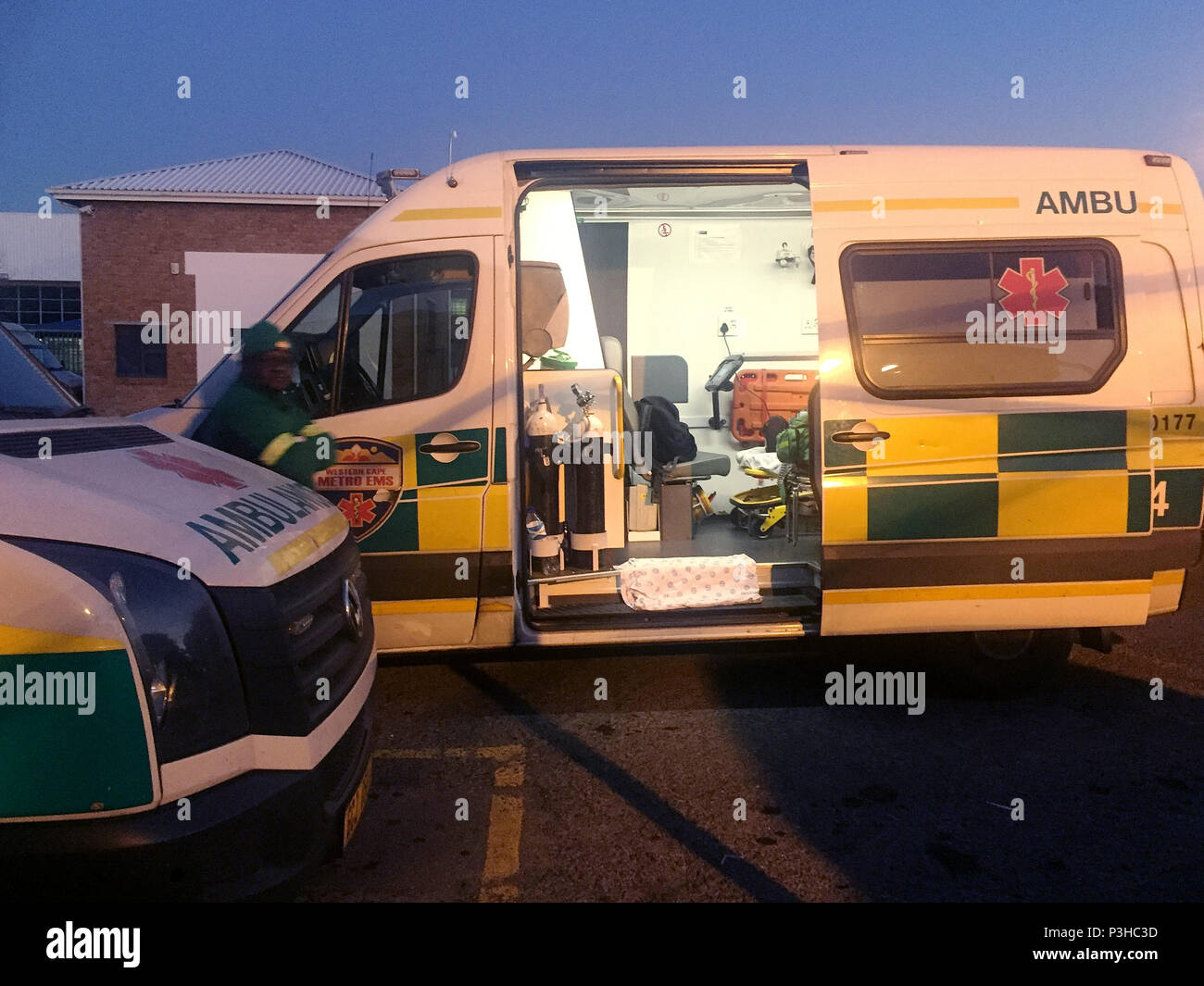 15 May 2018, South Africa, Cape Town: Ambulances from the emergency ...