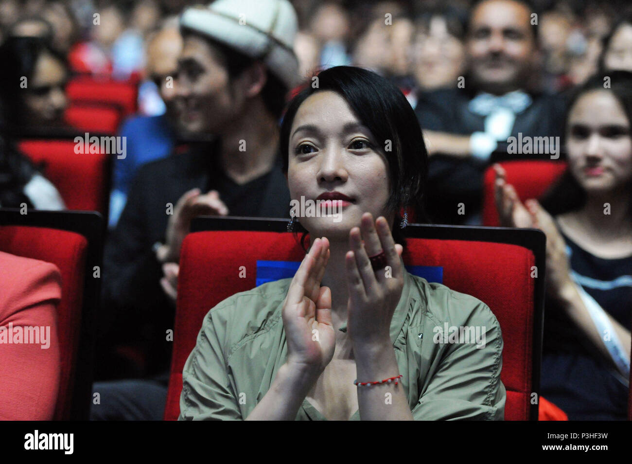 Qingdao, Qingdao, China. 17th June, 2018. Qingdao, CHINA-17th June 2018: Chinese actress Zhou ...