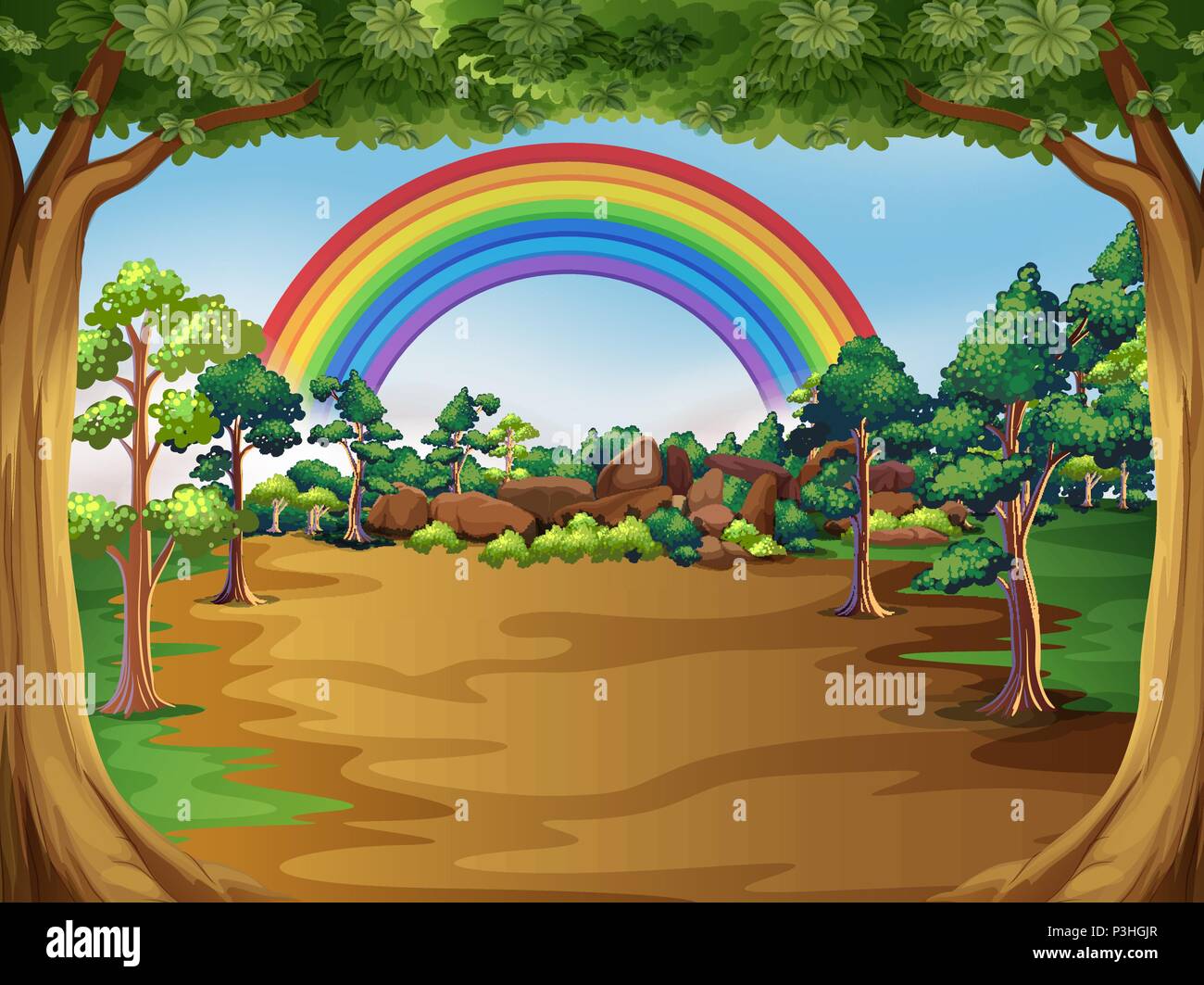 A Beautiful Forest Landscape illustration Stock Vector Image & Art - Alamy