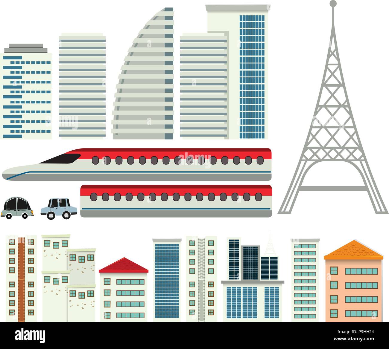 A Set of Modern City Element illustration Stock Vector Image & Art - Alamy