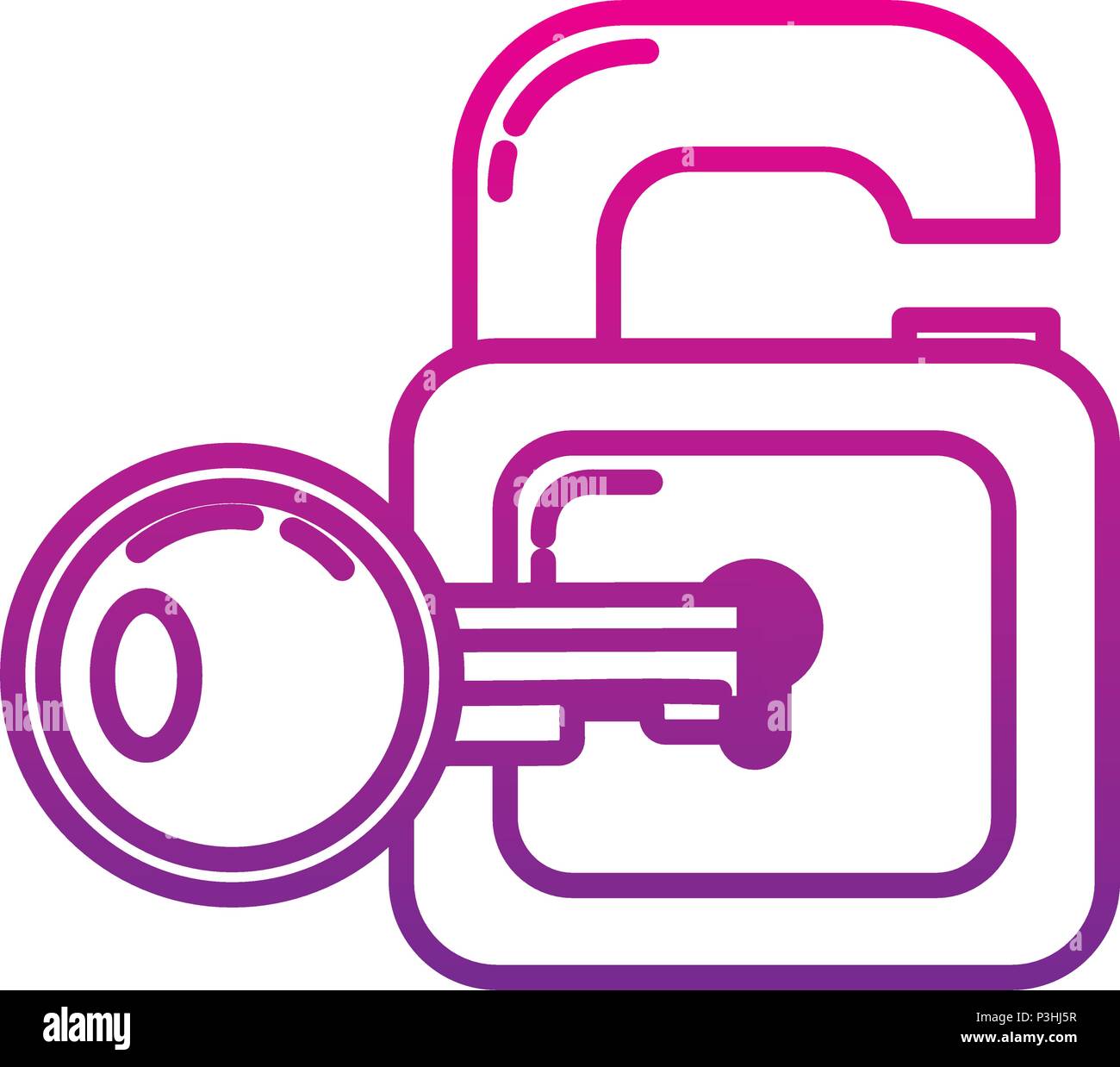 Degraded Line Security Padlock Protection With Key Object Inside Stock Vector Image And Art Alamy