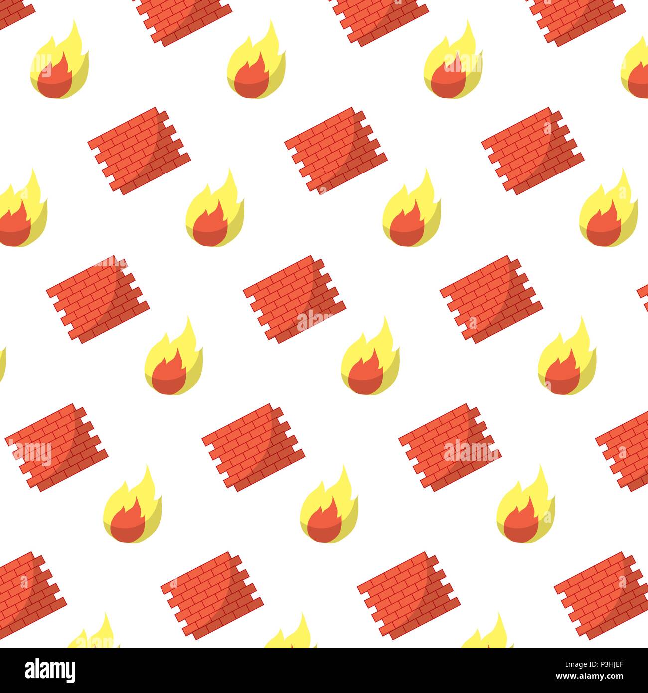 brick wall structure and fire background Stock Vector Image & Art - Alamy