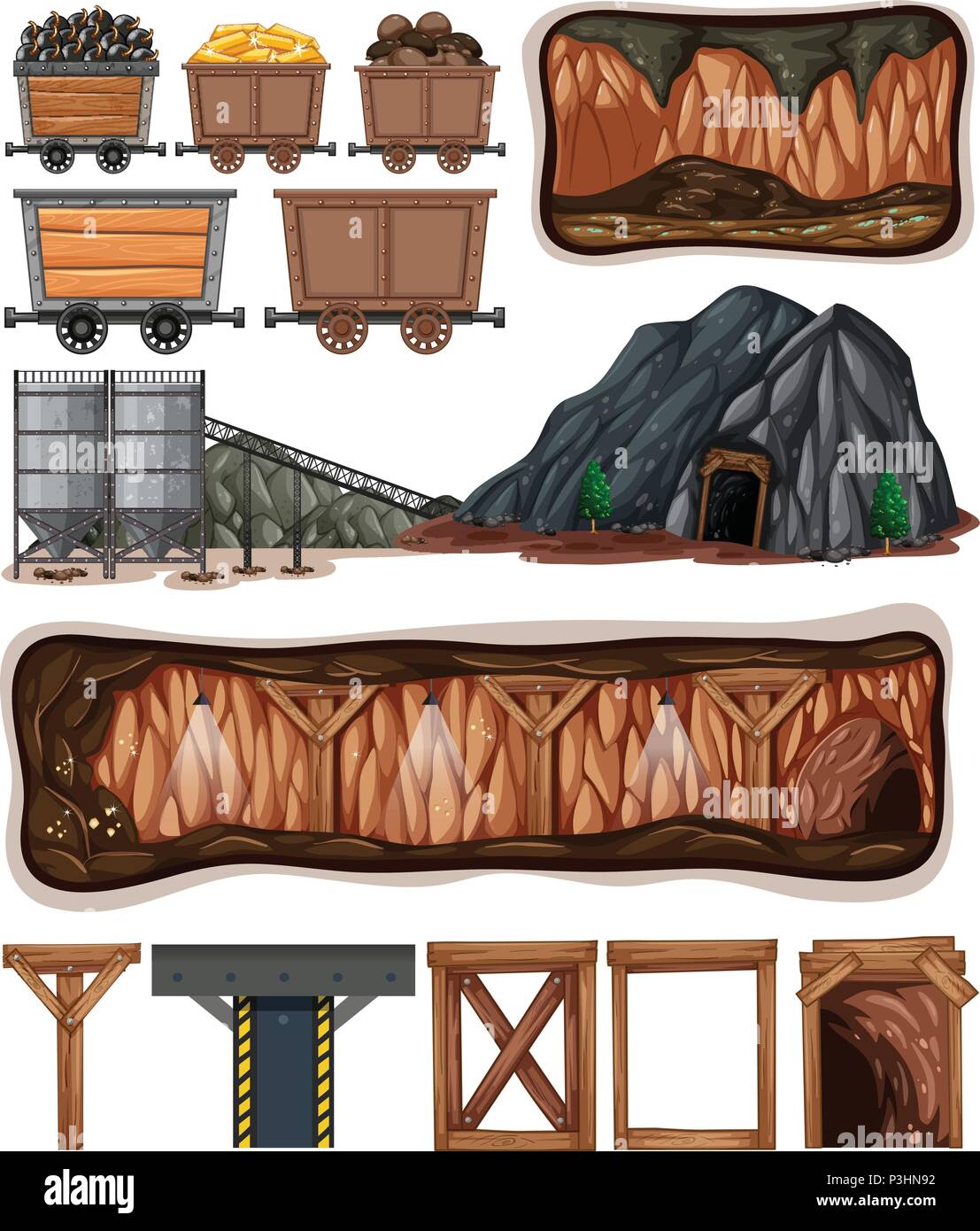 A Set of Mining Element illustration Stock Vector Image & Art - Alamy