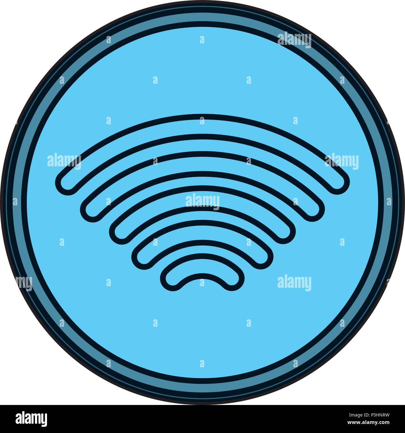 color digital wifi connection technology emblem Stock Vector Image ...
