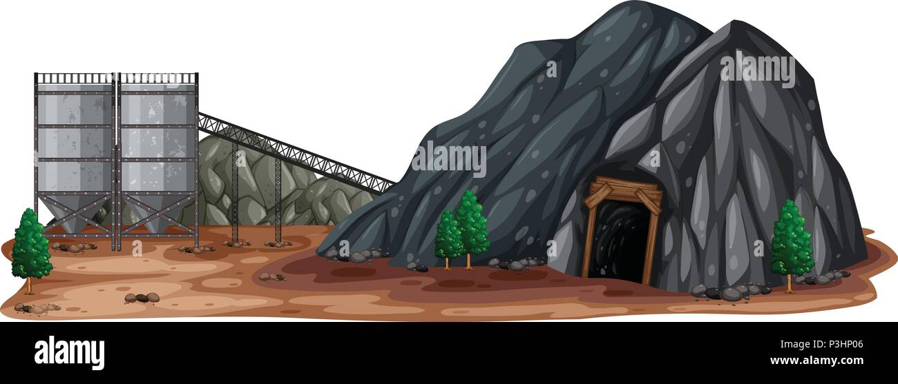 A Stone Mine on White Background illustration Stock Vector Image & Art ...
