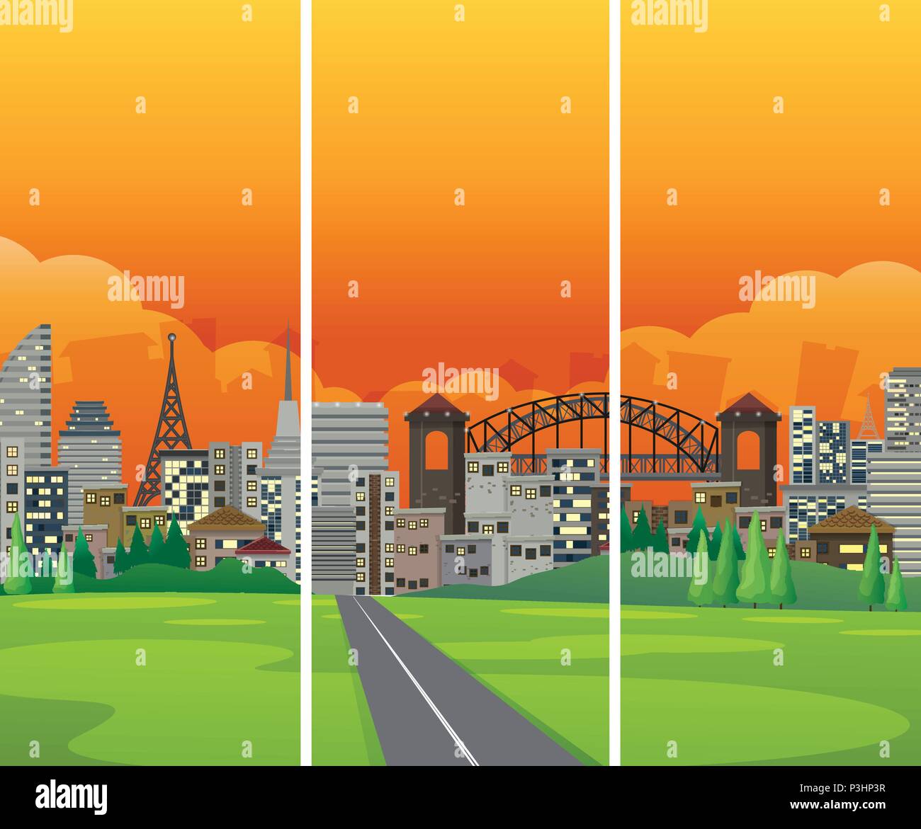 Side view downtown building Stock Vector Images - Alamy