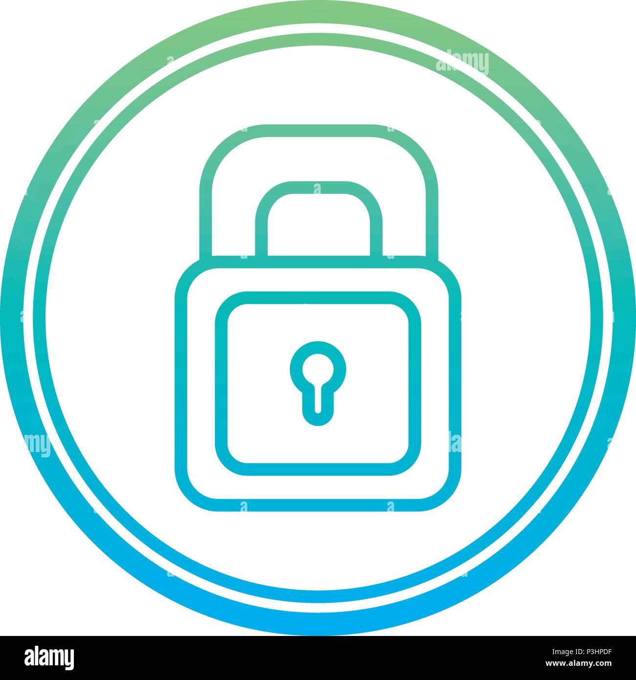 Degraded Line Security Padlock Protection Object Emblem Stock Vector Image And Art Alamy