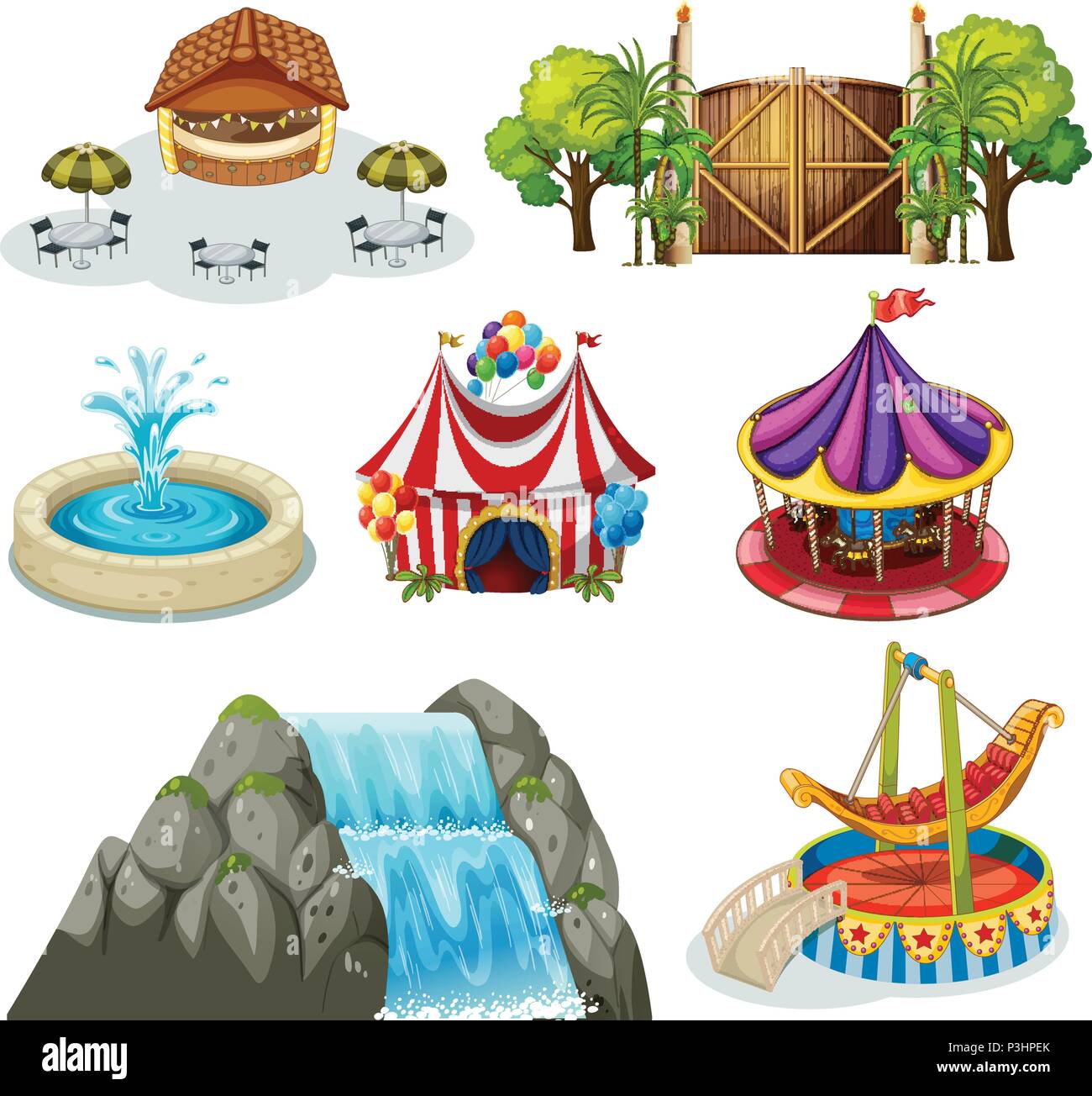 A Set of Fun Fair illustration Stock Vector Image & Art - Alamy
