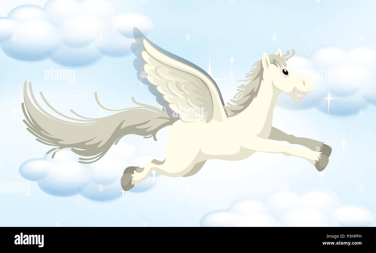 A Fairy Tale Pony on Sky illustration Stock Vector Image & Art - Alamy