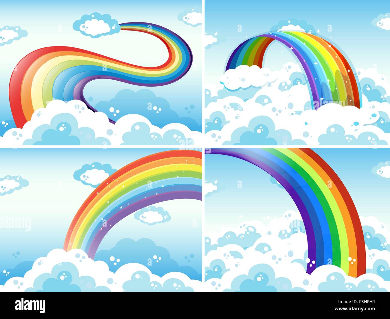 A Set of Rainbow and Cloud illustration Stock Vector Image & Art - Alamy