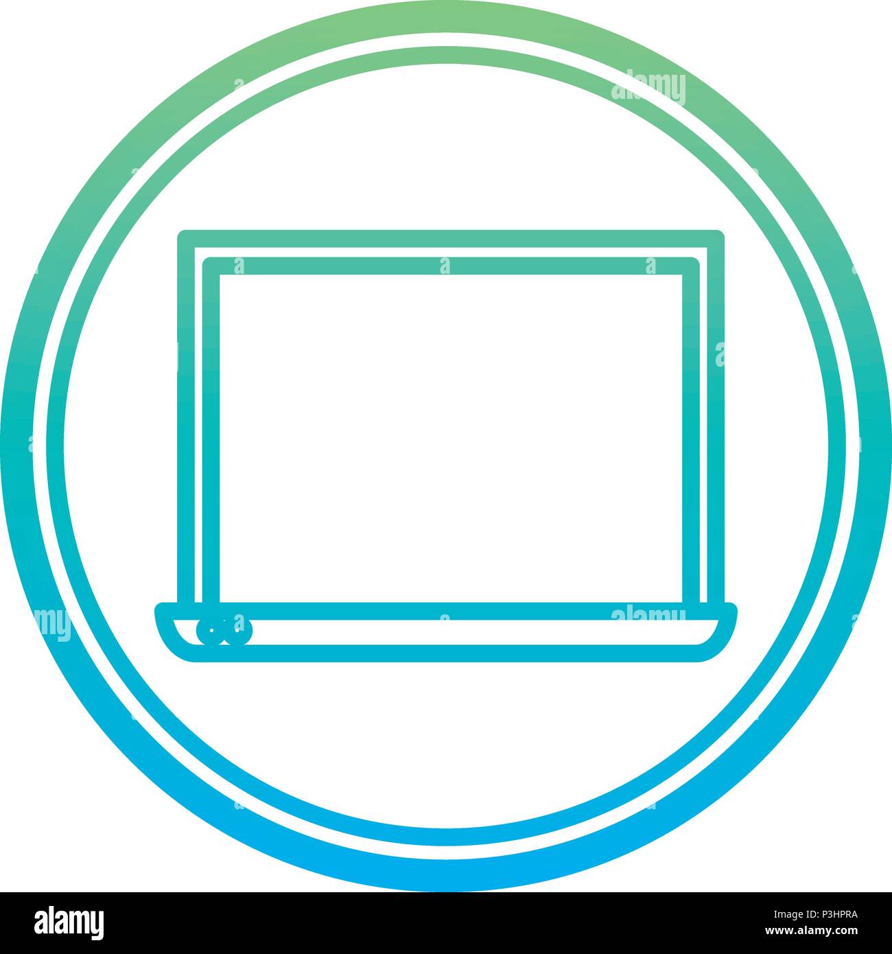degraded line electronic screen laptop technology emblem Stock Vector ...