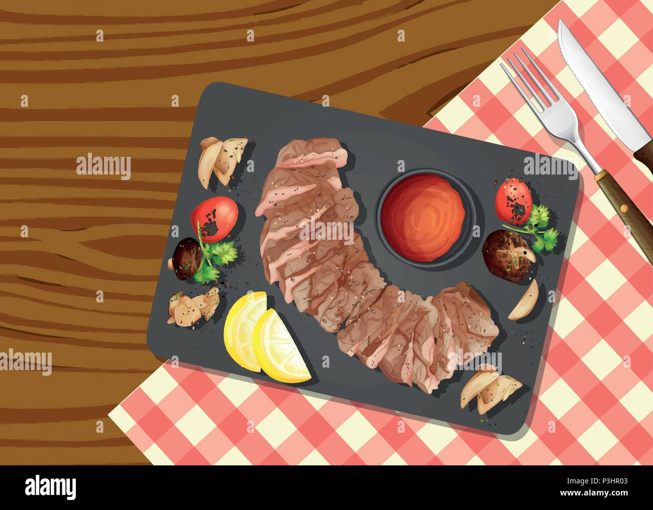 Raw beef steak filet Stock Vector Images - Alamy