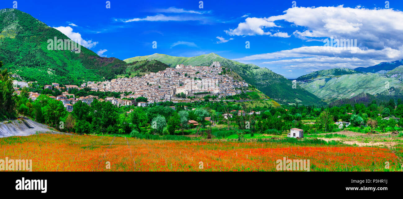 Impressive Morano Calabro medieval village,panoramic view,Calabria ...