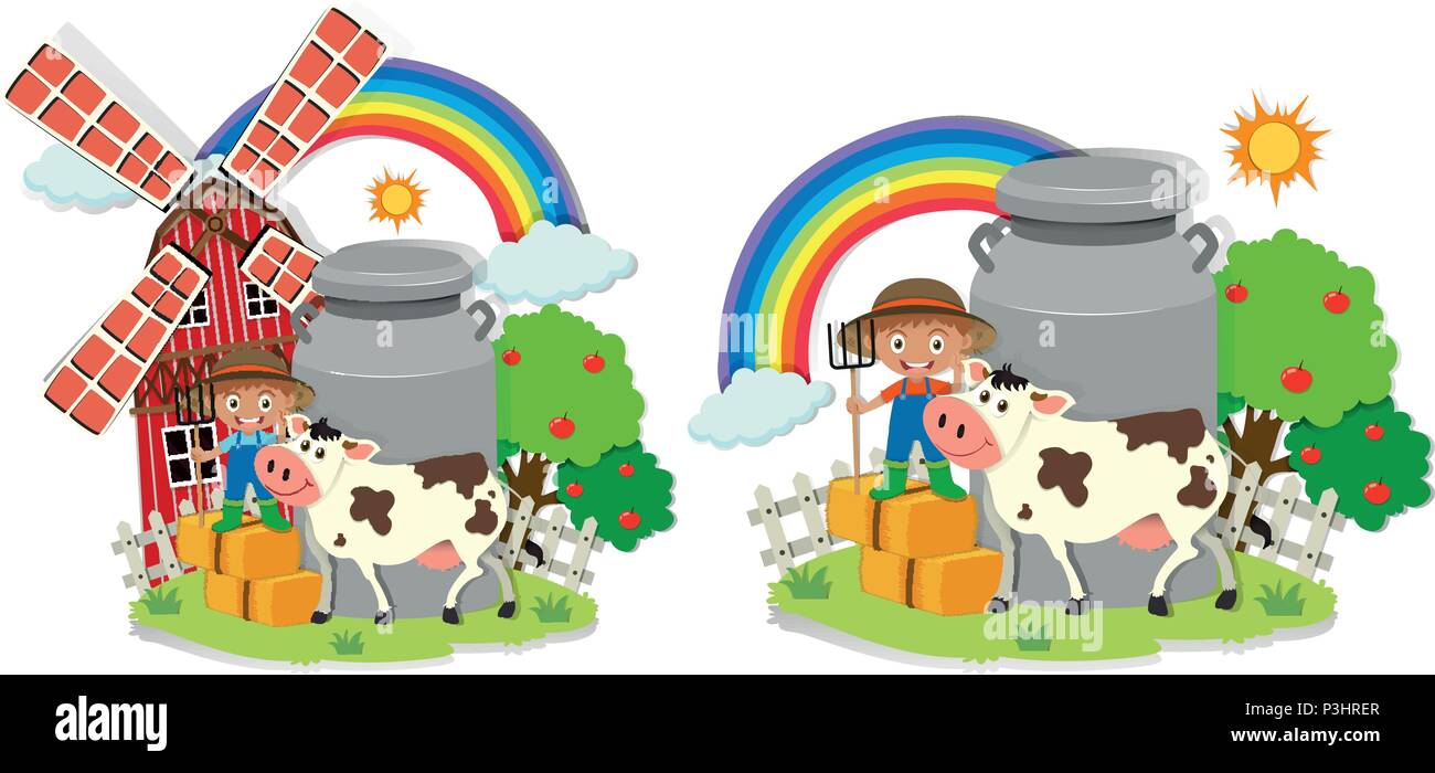A Set of Happy Farm illustration Stock Vector Image & Art - Alamy