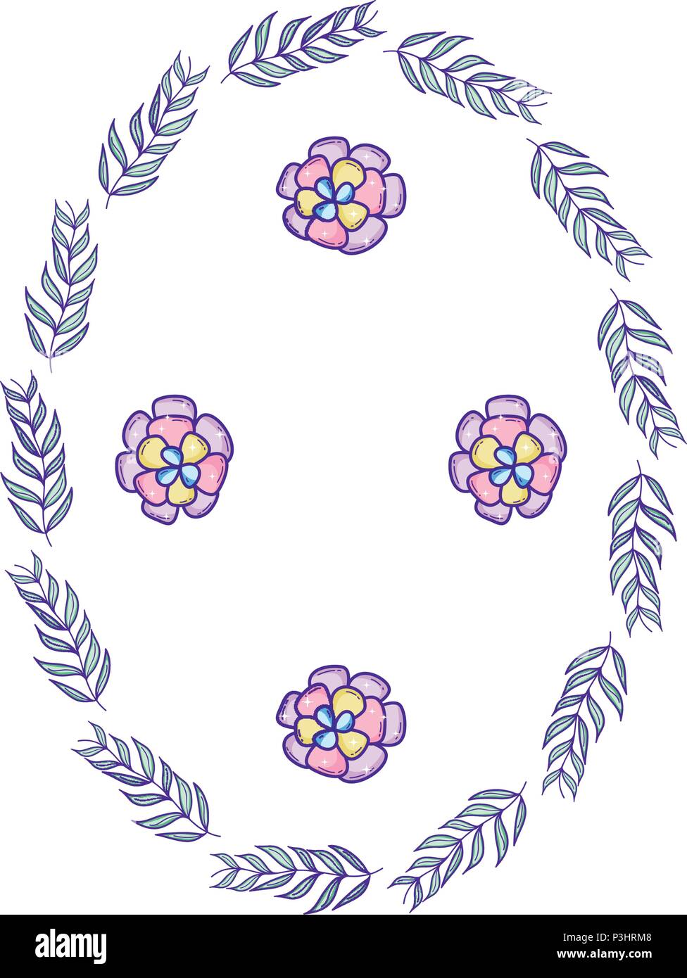 Circle branches leaves plants hi-res stock photography and images - Alamy