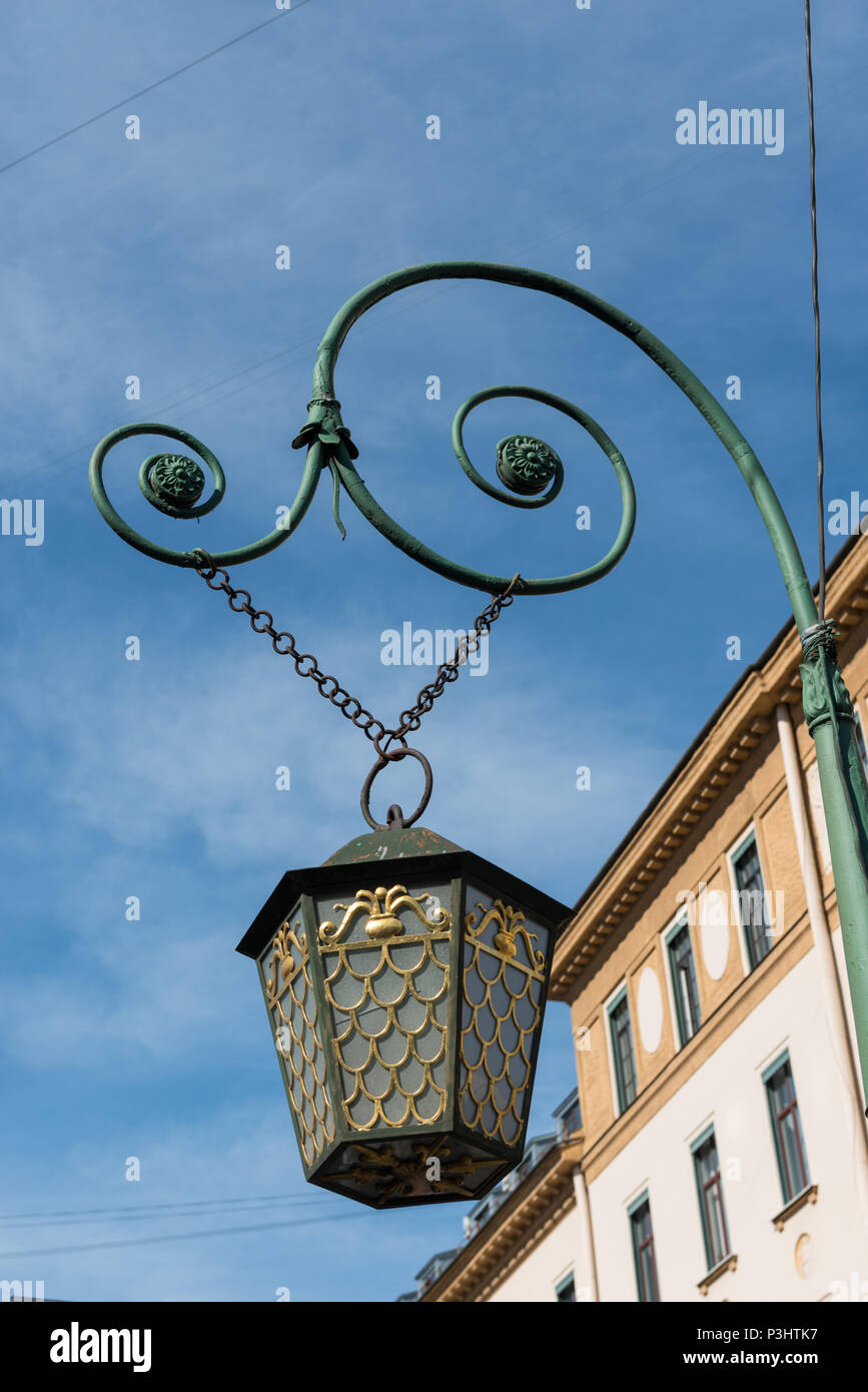 Vertical picture of beautiful ornate light pole in Saint Petersburg ...