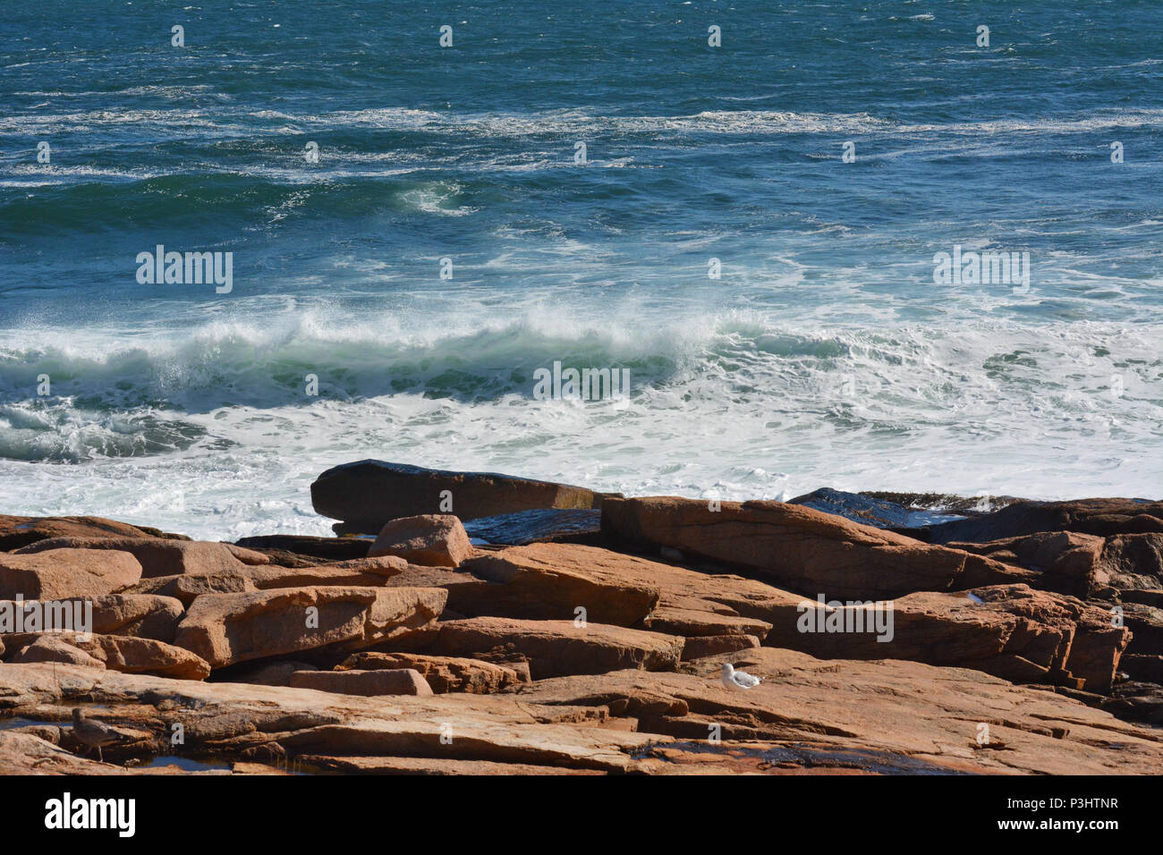 Rocks and waves create a beautiful scenic seascape Stock Photo - Alamy