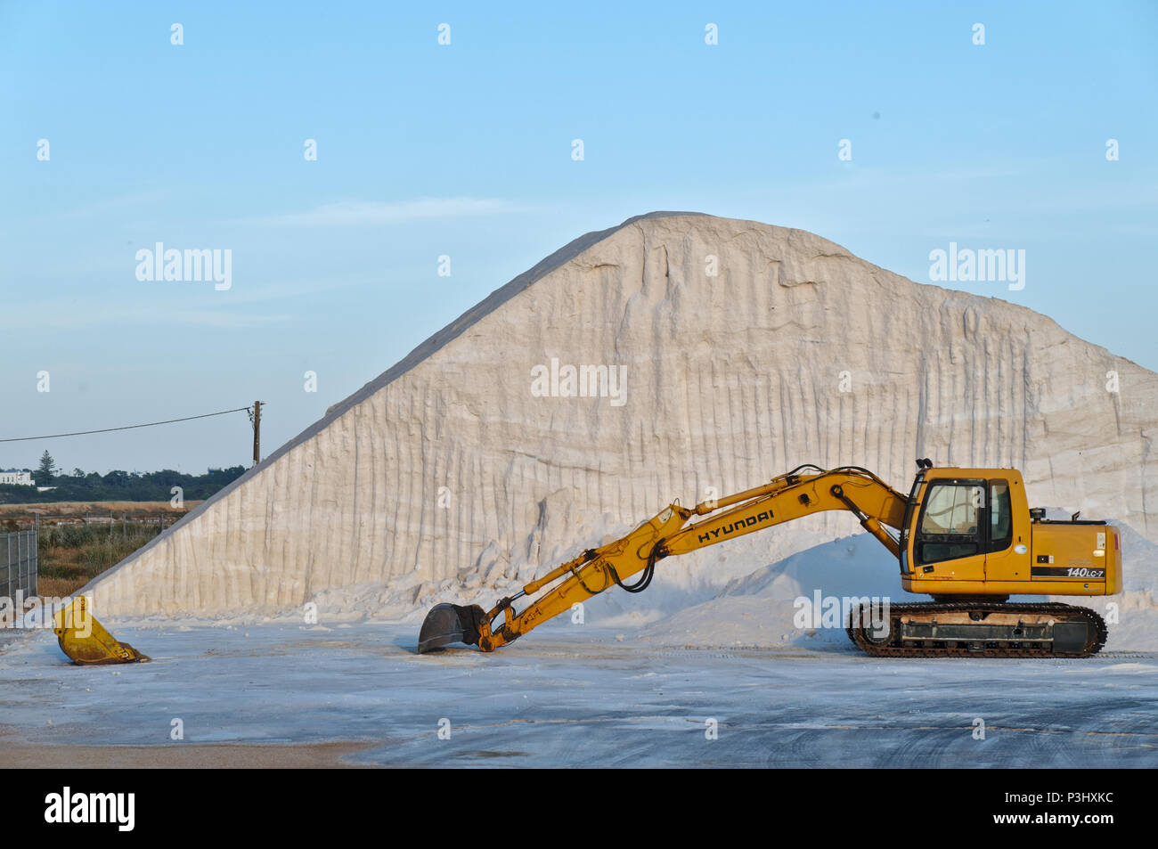 Machinery stationed at a salt production facility in Ludo. Algarve ...