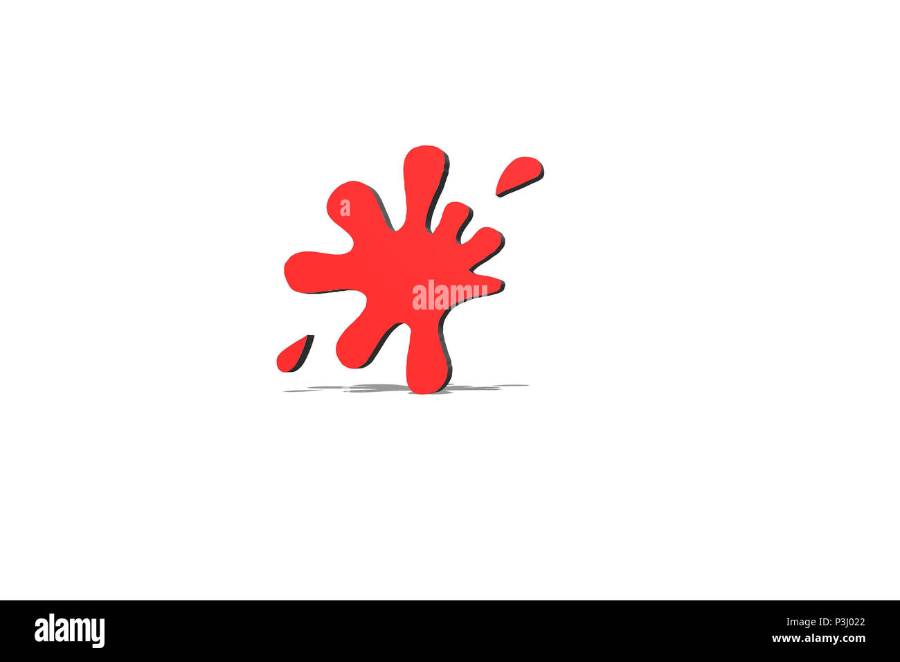 Red 3d Paint Splatter Red Fluid Splash On White Background 3d