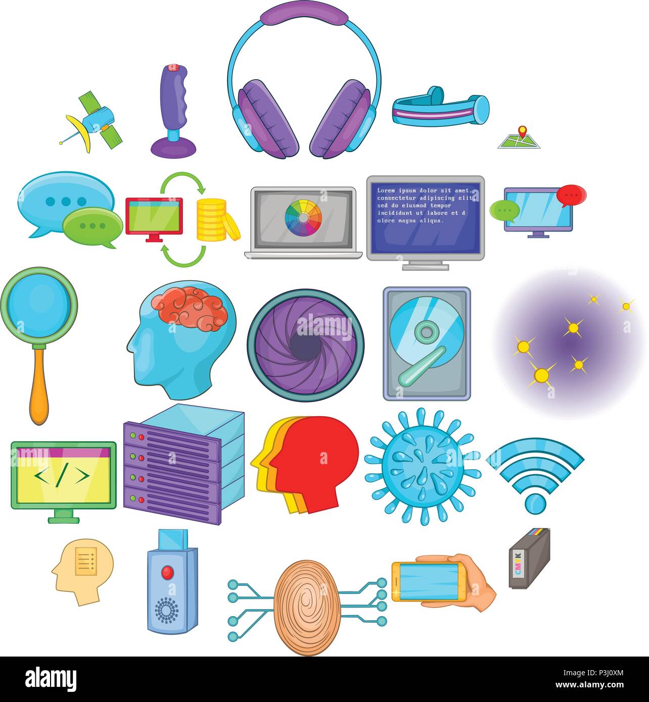 Get information icons set, cartoon style Stock Vector Image & Art - Alamy