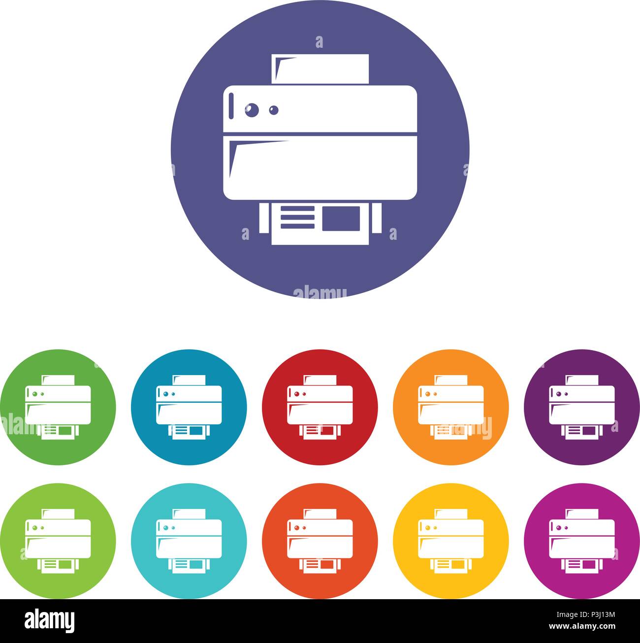Printer icons set vector color Stock Vector Image & Art - Alamy