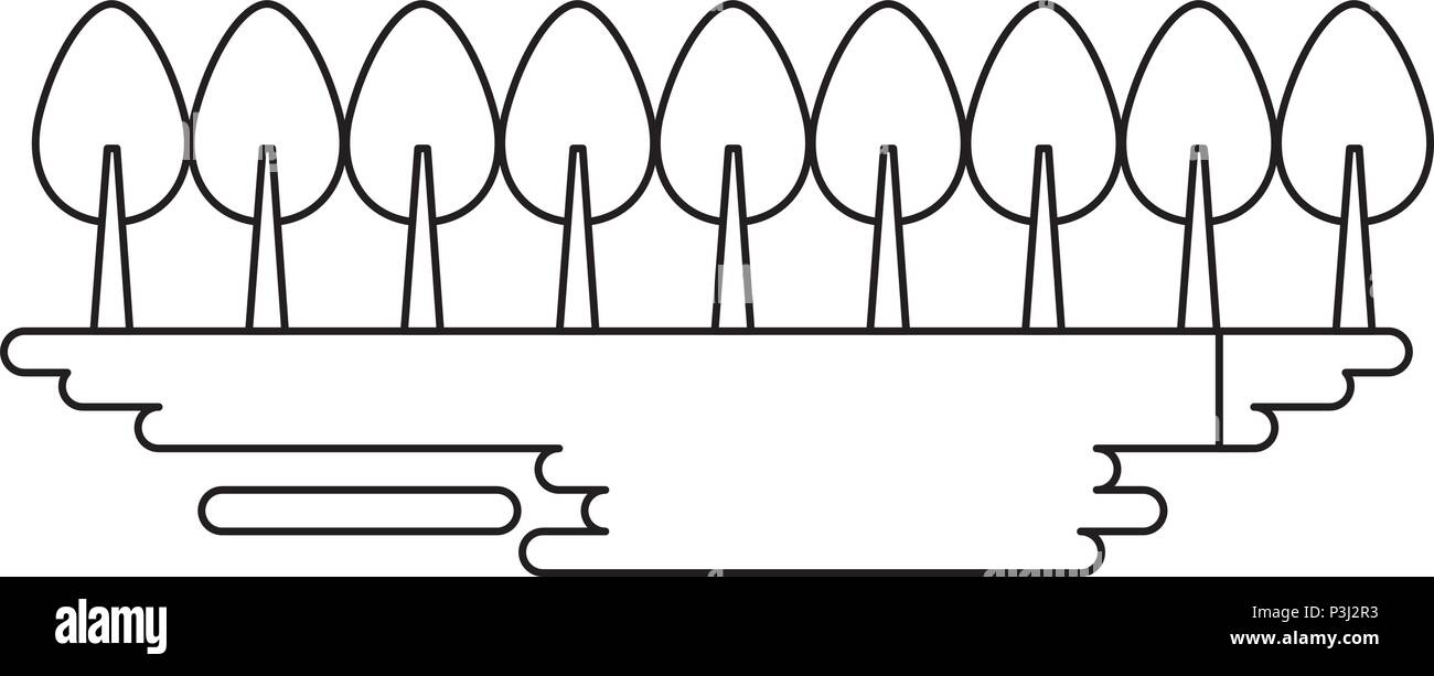 line of trees over white background, vector illustration Stock Vector ...