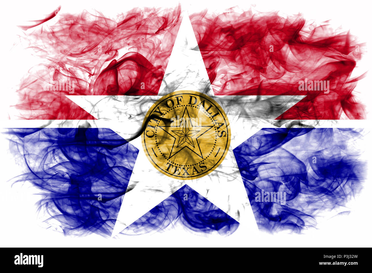 Dallas city smoke flag, Illinois State, United States Of America Stock ...