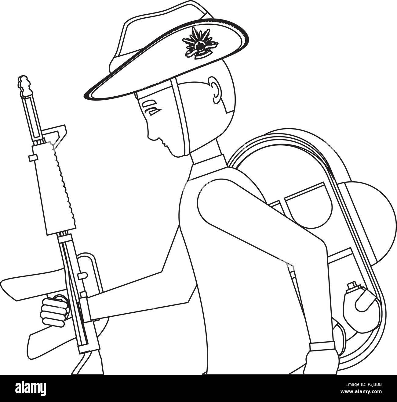 Anzac day design with military soldier with the equipment and weapon ...