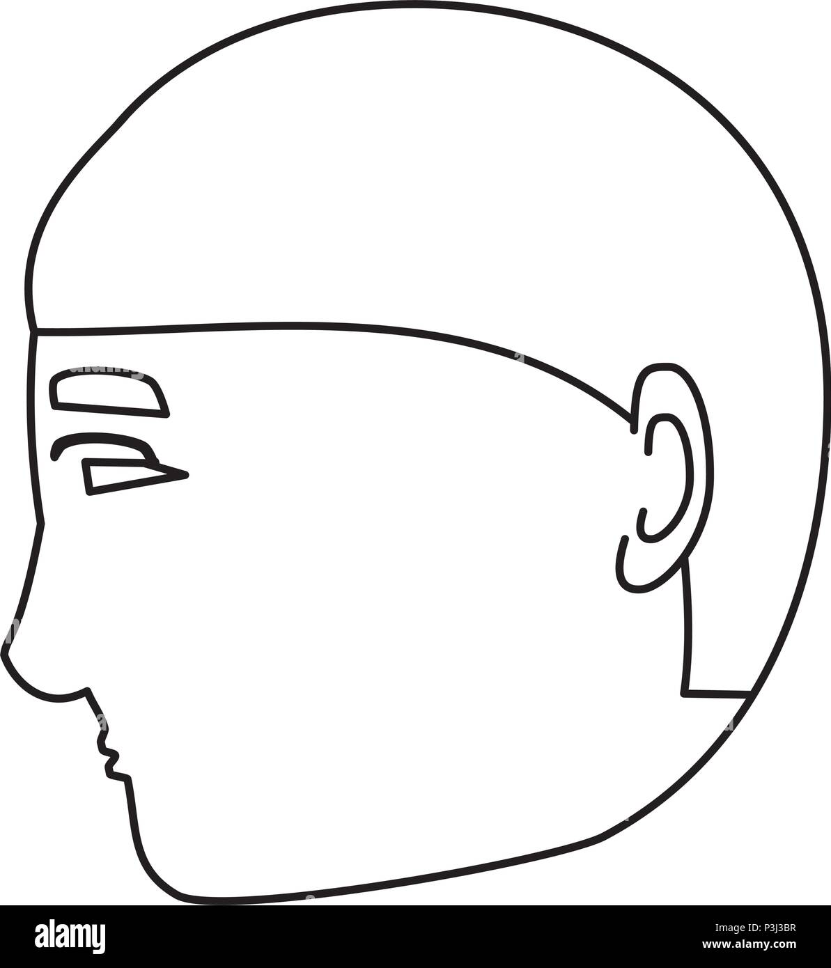 profile man head icon over white background, vector illustration Stock ...