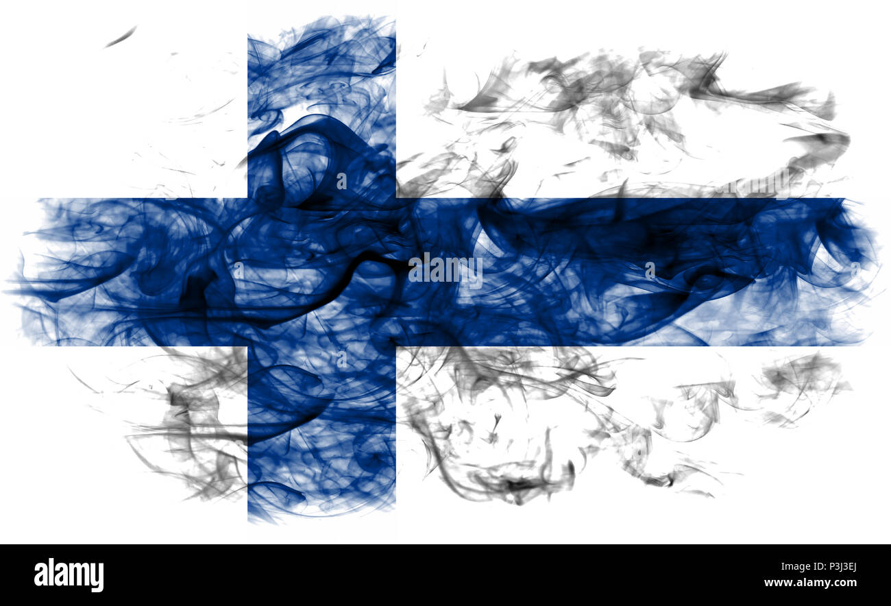 Finland smoke flag Stock Photo - Alamy
